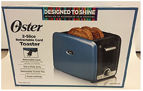 Oster 2-slice Retractable Cord Toaster Metallic Blue