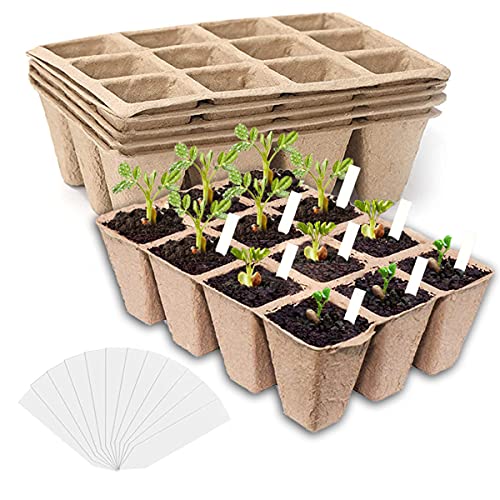 REAFOO Seed Starter Tray kit,Peat Pots for Vegetable & Flower,60 Cells ...