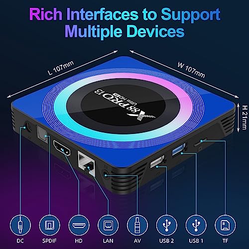 Android 13 TV Box with Backlit Wireless Mini Keyboard, X88 Pro 13 TV ...