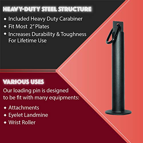 RIGERS Weight Loading Pin & Heavy-Duty Carabiner - Fit 2 inch Olympic ...