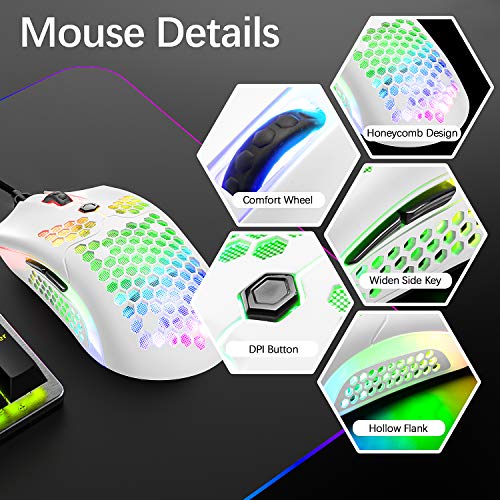 ZIYOU LANG M5 RGB Lightweight Wired Gaming Mouse with 12000 DPI 6 ...
