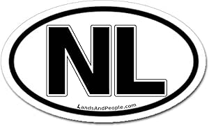 Amazon.com - Holland NL Netherlands Car Bumper Sticker Decal Oval Black ...