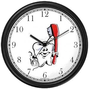 Amazon.com: Tooth and Tooth Brush or Toothbrush Dentist Wall Clock by ...