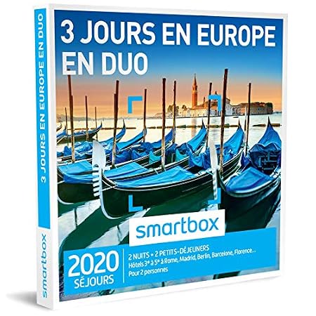 SMARTBOX - 3 Jours en Europe en duo - Coffret cadeau couple - À choisir ...