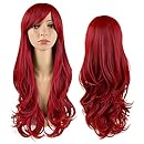 Amazon.com : Tofafa Red Wig for Women Long Wavy Wig, Fun for Everyday ...