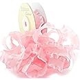 Amazon.com: 7/8" Satin Double Ruffle Ribbon Light Pink 3 Yards