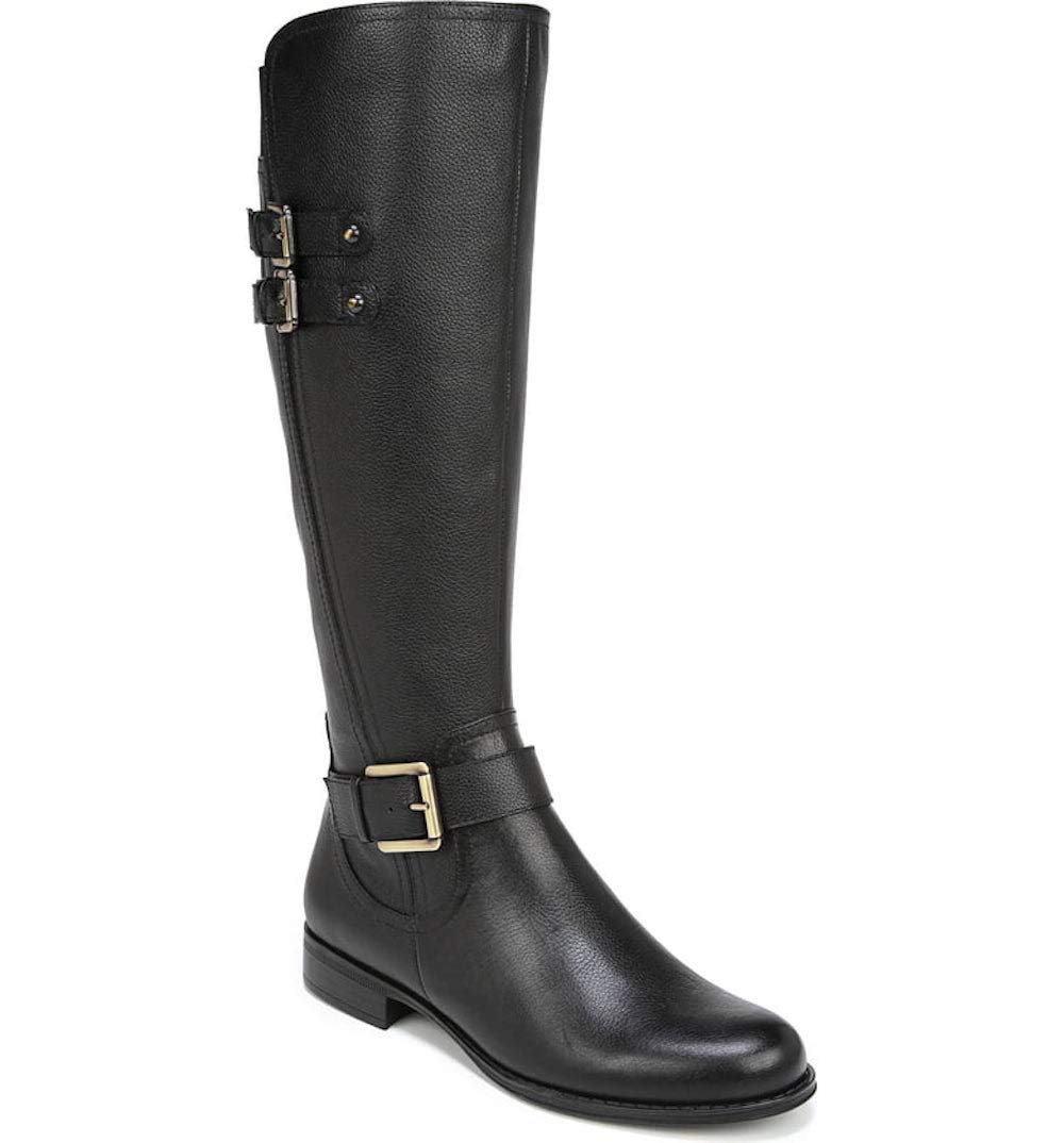 Naturalizer Womens Jessie Knee High Buckle Detail Riding Boots Black ...