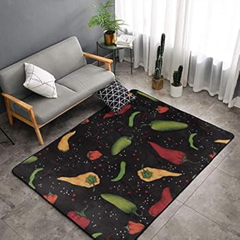 Amazon.com: Jellybean Area Accent Rug Red Hot Chili Peppers: Kitchen ...