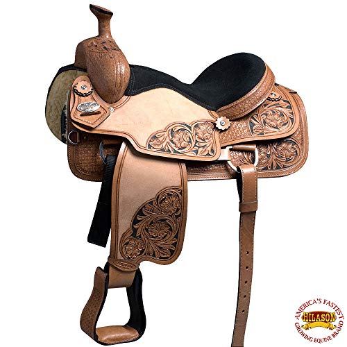 HILASON 15 in Western Horse Ranch Roping Saddle American Leather ...