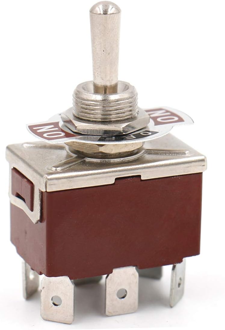 Heschen metal toggle switch DPDT momentary 3 position (ON)/OFF/(ON ...