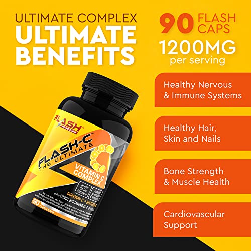 Vitamin C Complex - VIT C Supplement with Citrus Bioflavonoids and D-Ribose - Naturally Vegan ...