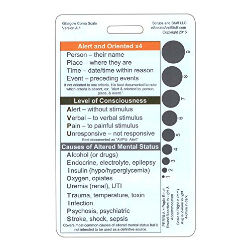 Glasgow Coma Scale (GCS) Vertical Reference Badge ID Card (1 - Want It All