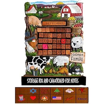 Amazon.com: Archi Home Metal Wall Calendar Shabby Chic Perpetual Flip ...