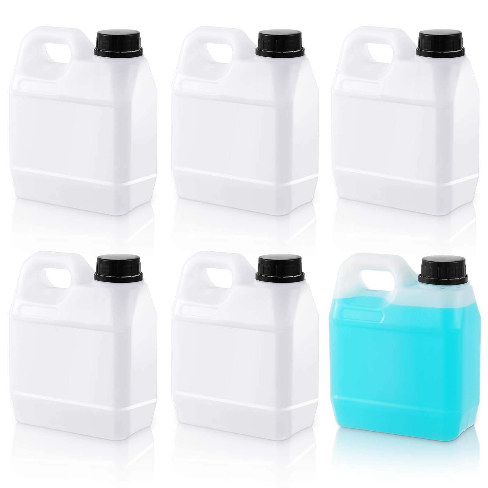 Ziliny 6 Pcs 32 oz Plastic Jug with Lids Square Empty Storage ...