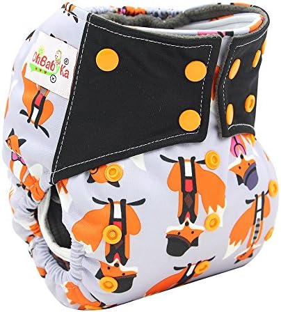 Baby Nappy Pocket Bamboo Charcoal Cloth AIO Diapers, Sewn in Insert ...