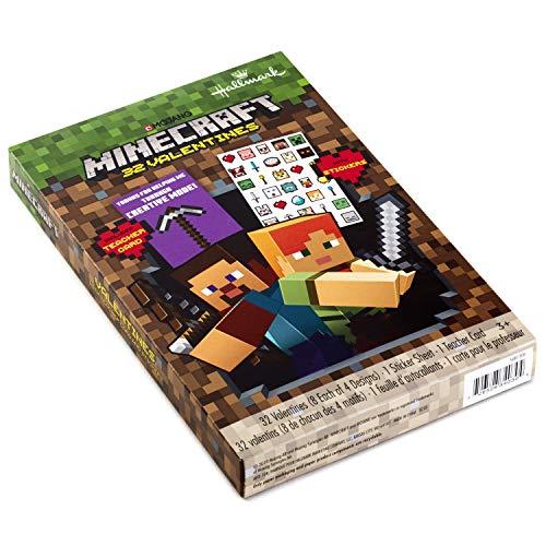Hallmark Minecraft Valentines Day Cards for Kids (32 Valentine Cards ...