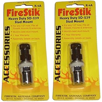 Amazon.com: (2) FIRESTIK K-4A HEAVY DUTY CB RADIO ANTENNA STUD MOUNT SO ...
