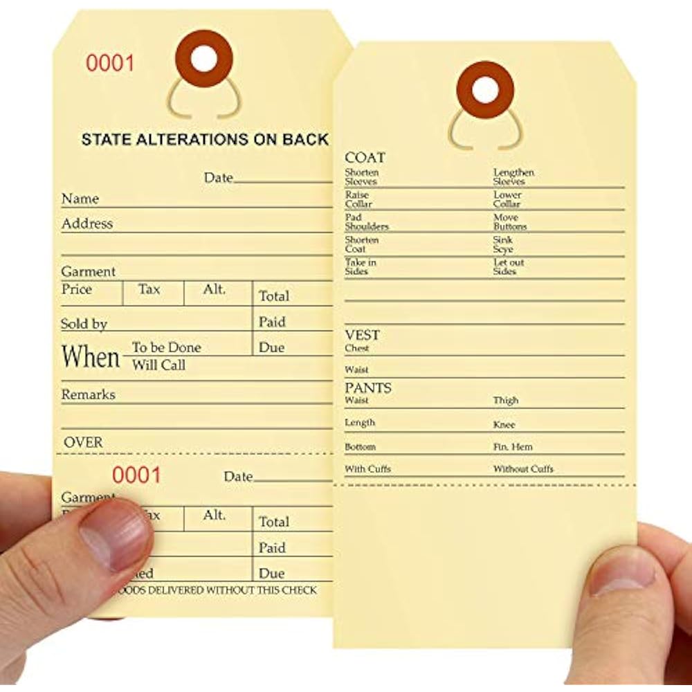 SmartSign Numbered Alteration Tags 3.125" X 6.25" Manila Stock, Pack Of ...