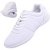 Amazon.com | DADAWEN Adult & Youth White Cheerleading Shoes Sport Training Tennis Sneakers ...