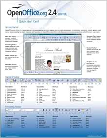 OpenOffice.org Writer 2.4 Quick Reference Card - Handy Durable Tri-Fold ...