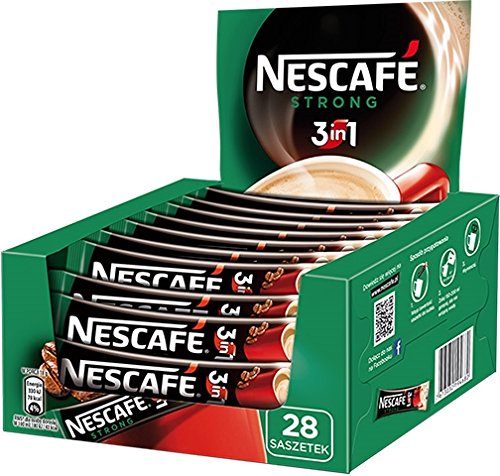 Amazon.com : Nescafe 3 in 1 Strong Instant Coffee Single Packets 28x18g ...