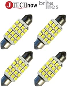 Amazon.com: Jtech 4x 42mm (1.72") 16-SMD DC 12V Super Bright White LED ...