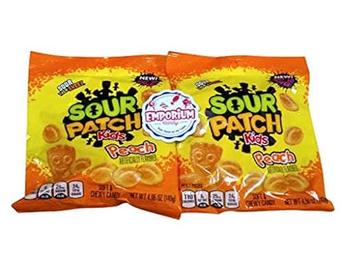 Sour Patch Kids Peach - Two 4.96 ounce bags of Fresh Delicious Chewy ...