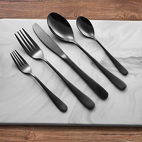 Hoften 20 Piece Silverware Set, Stainless Steel Flatware Set Service ...
