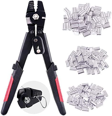 Swpeet Profession Up to 2.2mm Wire Rope Crimping Tool Wire Rope Swager ...