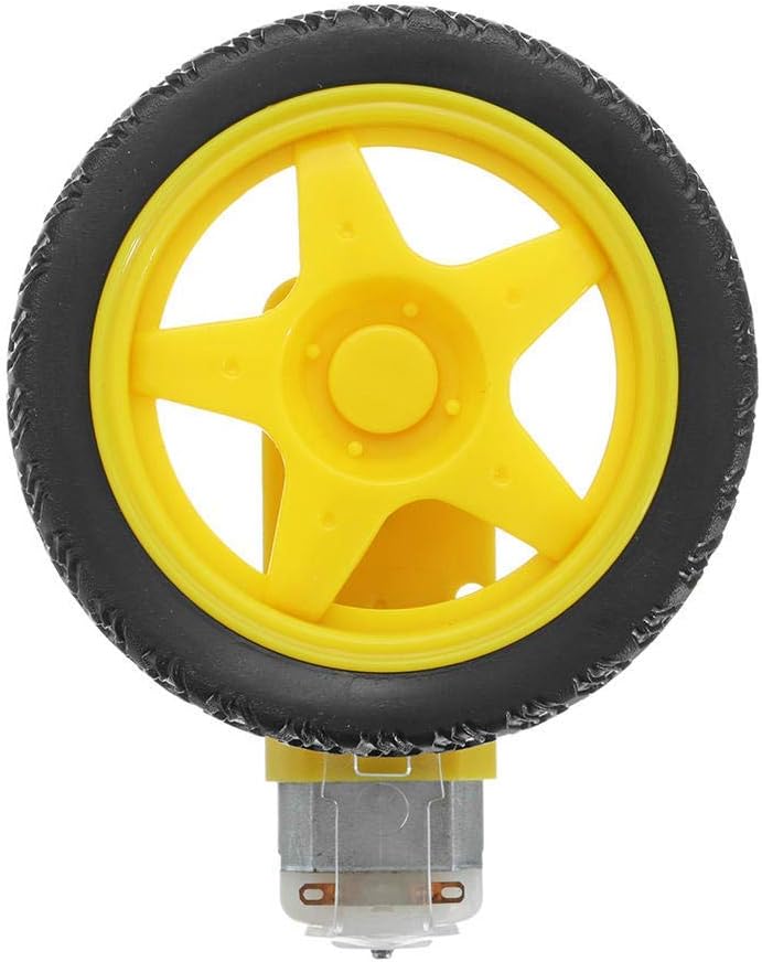 DollaTek 5Pcs Smart Car Robot Plastic Tire Wheel with DC 3-6V Gear ...