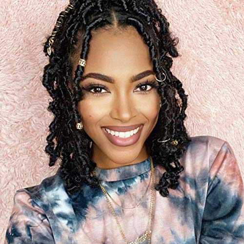 6 Packs Butterfly Locs Crochet Hair 12 Inch Short Bob Distressed Locs ...