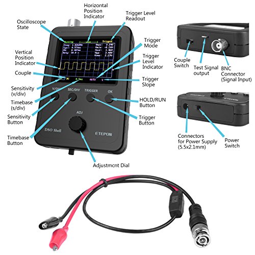 ETEPON-Digital-Oszilloskop-Kit-DSO-Shell-24TFT-mit-BNC-Clip-Kabel-Sonde ...