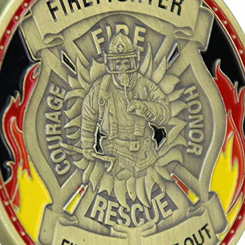 FunYan Firefighter Challenge Coin Fire Department Rescue Prayer Coin ...