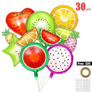 Amazon.com: 30 Pieces Fruit Balloons Fruit Aluminum Foil Balloons ...