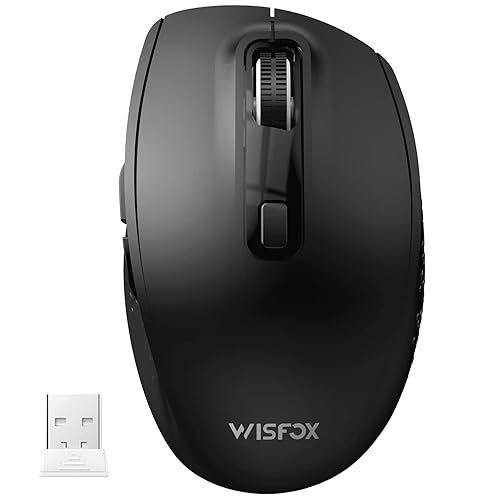 WisFox 2.4G Wireless Mouse for Laptop, Ergonomic Computer Mouse with ...