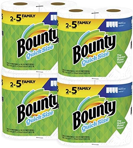 Bounty Quick Size Paper Towels White 8 Family Rolls 20 Regular bounty-quick-size-paper-towels-white-8-family-rolls-20-regular