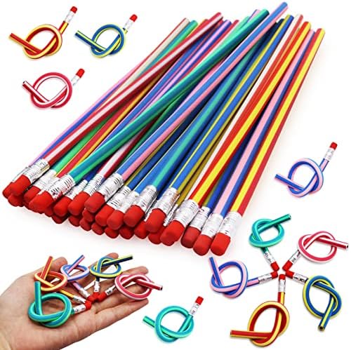 35PCS Bendy Flexible Pencils, Colorful Magic Bendy Pencil with Eraser ...