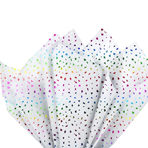 25 Sheets Rainbow Glitter Tissue Paper, 20"*28" Rainbow Sparkle on ...