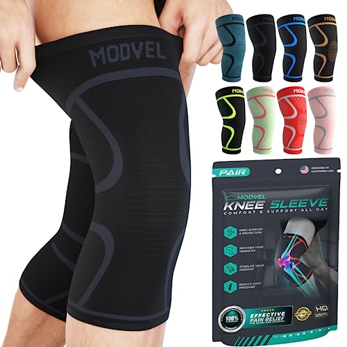 Modvel Knee Braces for Knee Pain Women & Men - 2 Pack Knee Brace for ...