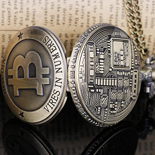 Retro Copper Gear Pocket Watch Arabic Numeral Analog Quartz Display ...