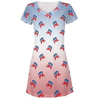 Election Republican Party Faded All Over Juniors Cover-Up Beach Dress ...
