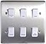 Satin Chrome Customised Kitchen Grid Switch Panel with White Switches ...