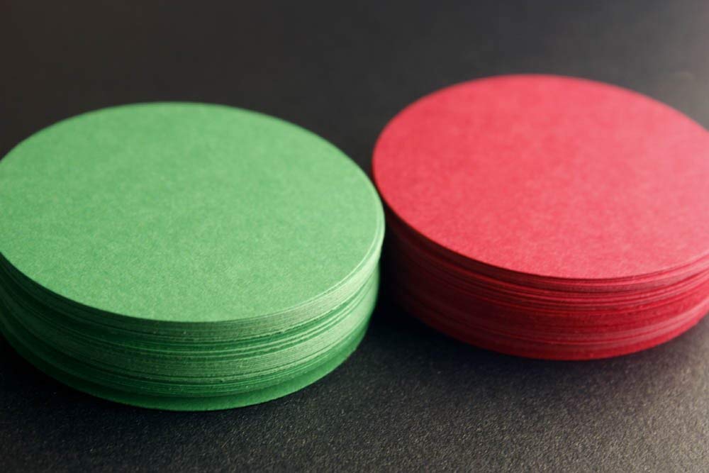 Amazon.com: 24 Red and Green Die Cut Paper Circles (2 inch circles ...