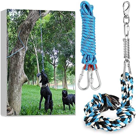 DIBBATU Spring Pole Dog Rope Toys with a Big Spring Pole Kit, Strong ...