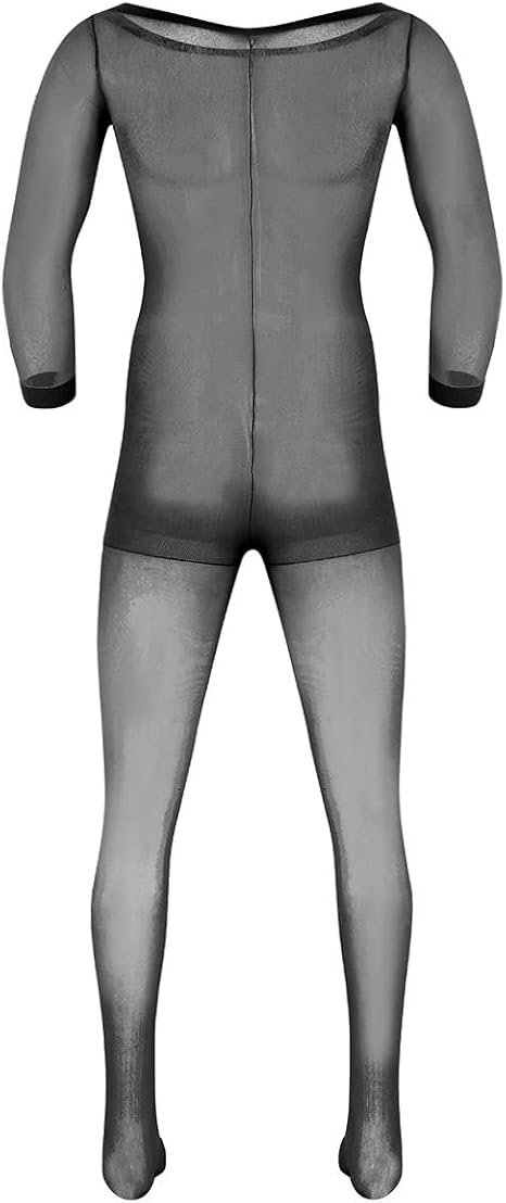 TSSOE Mens Ultra-Thin Mesh See Through Bodystockings Footed Pantyhose ...