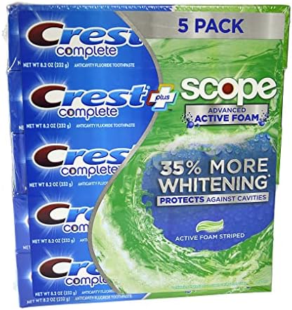 Crest Complete Whitening + Scope Mint Outlast Toothpaste, 5 pk./7.3 oz ...
