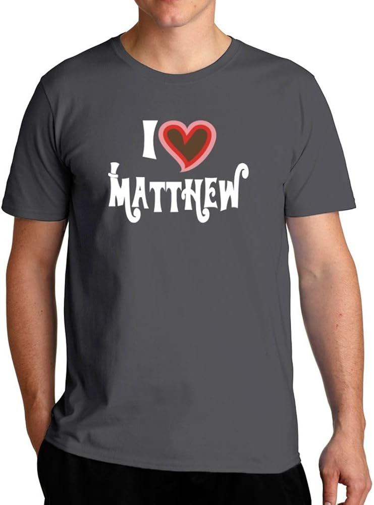 Amazon.com: Eddany I Love Matthew Tricolor Heart T-Shirt: Clothing