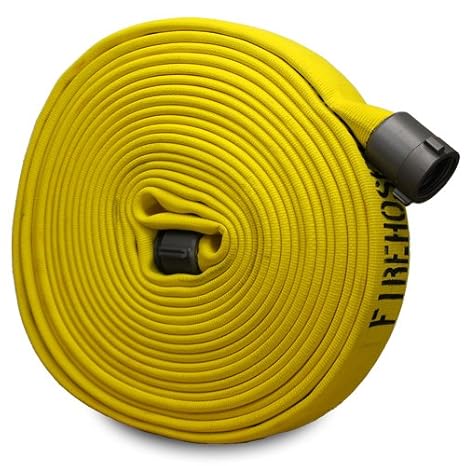 Fire Hose - 1" x 100' Lay Flat Water Hose - Made in the USA - Yellow ...