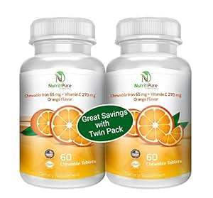 Amazon.com: Chewable Iron 65 mg with Vitamin C 270 mg - Tablet in ...
