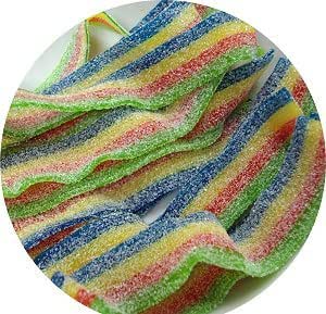 Amazon.com: Sour Power Rainbow Belts Candy 1 Pound Bag : Grocery ...